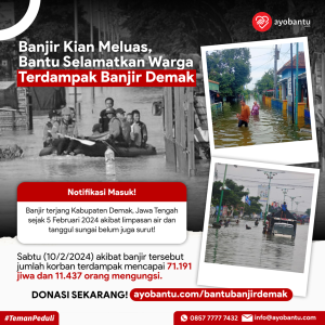 Banjir Kian Meluas, Bantu Selamatkan Warga Terdampak Banjir Demak, Jawa Tengah